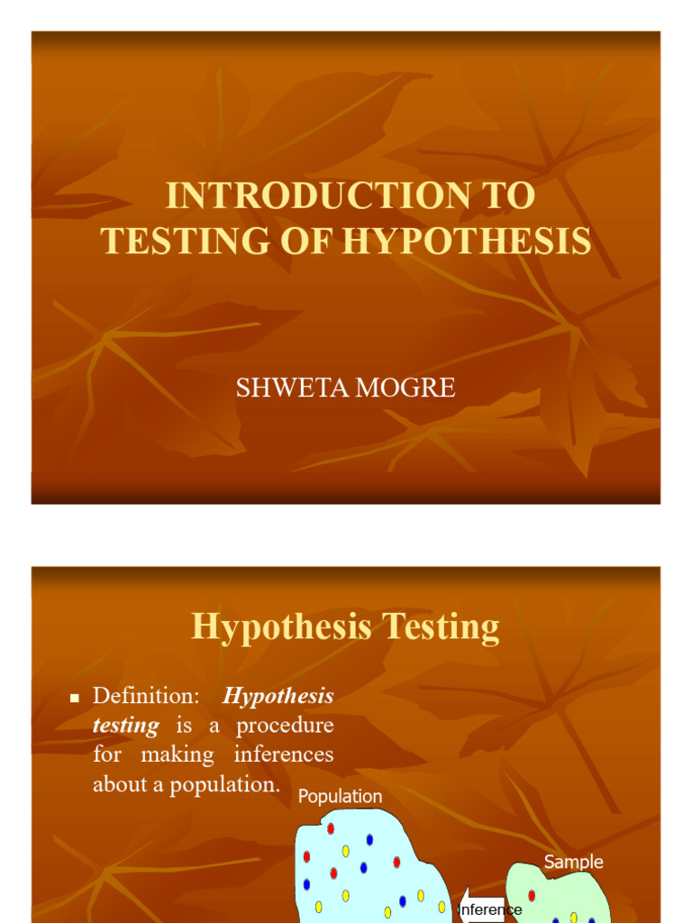 Testing of Hypothesis | PDF | Type I And Type Ii Errors | Hypothesis