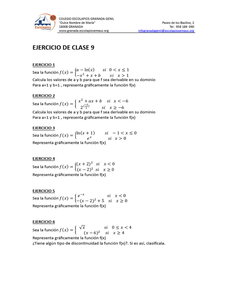 Ejercicio de Clase 9 | PDF