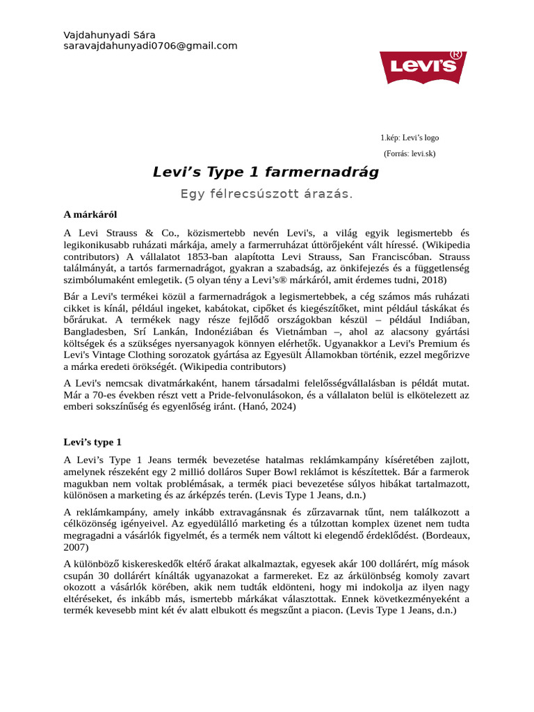 Levi's Type 1 | PDF