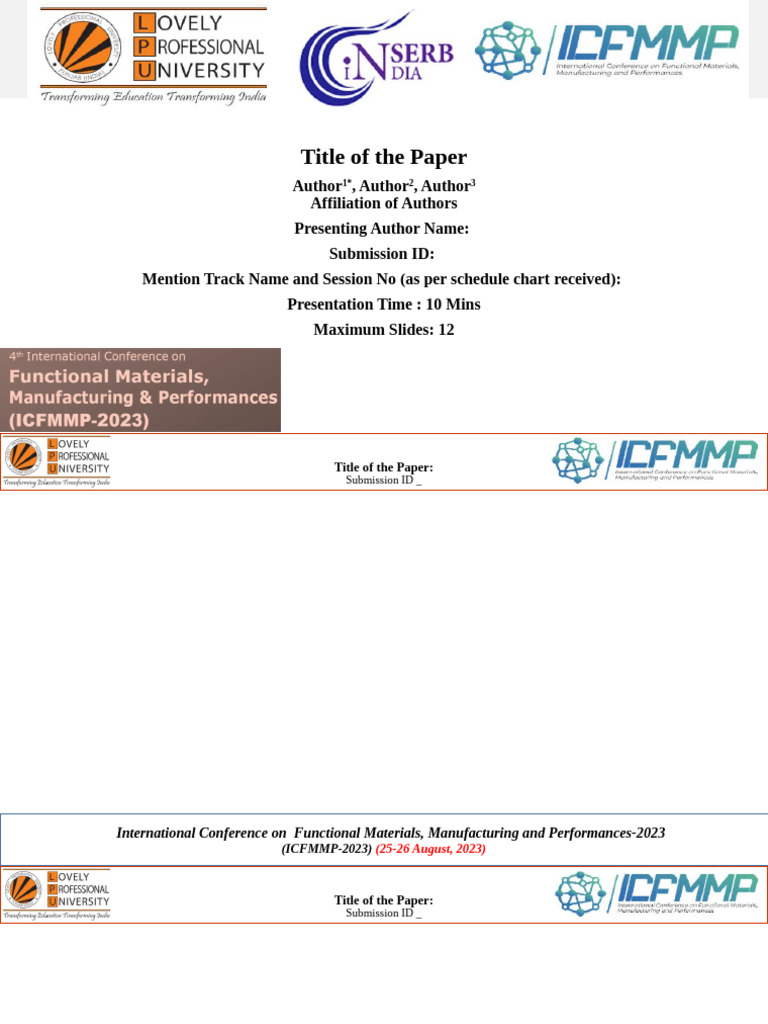 Icfmmp 2023 Template | PDF