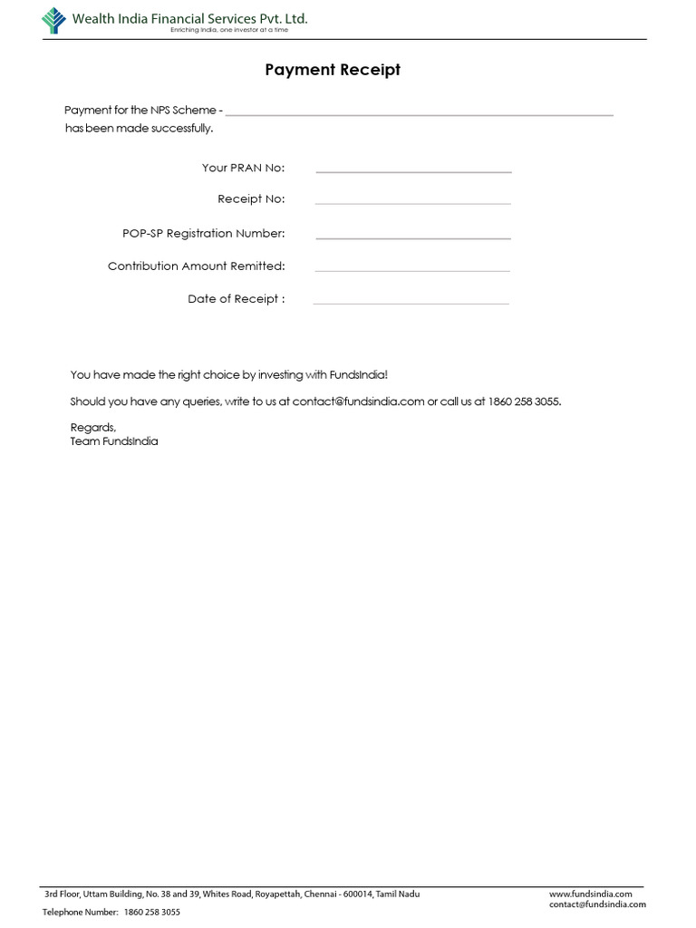NPS - Payment Receipt | PDF