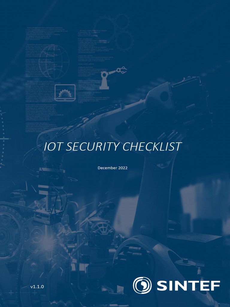 Iot Security Checklist v1.1.0 | PDF | Encryption | Internet Of Things