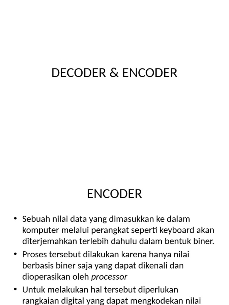 Decoder & Encoder | PDF