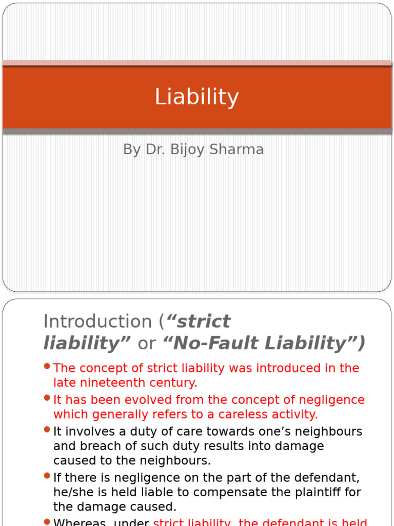 Understanding Strict Liability Law | PDF | Legal Liability | Strict ...