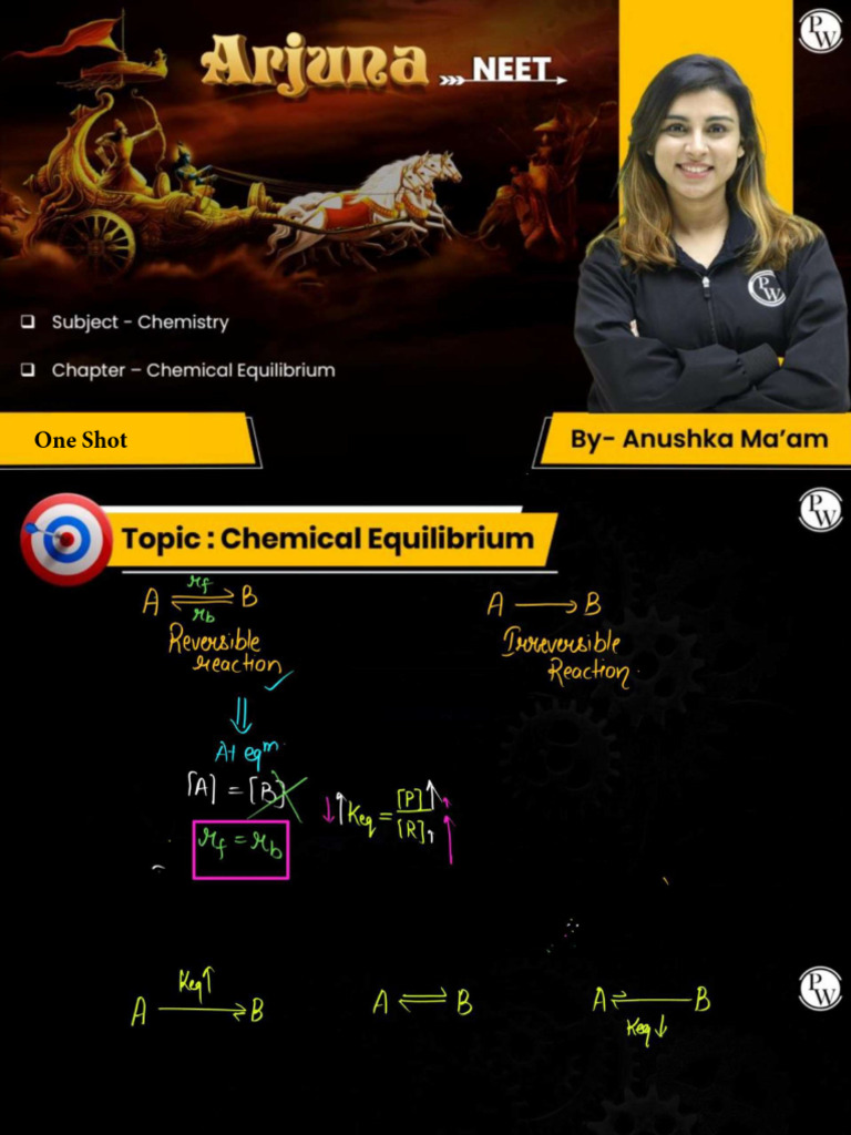 Chemical Equilibrium One Shot Class Notes Arjuna NEET YT | PDF