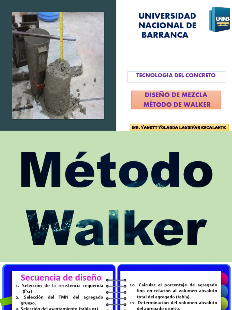 Diseño de Mezcla de Concreto Método Walker | PDF | Hormigón | Cemento