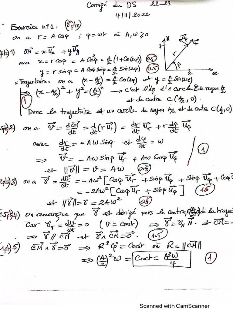 Correction Ds Mecanique 2022-2023 | PDF
