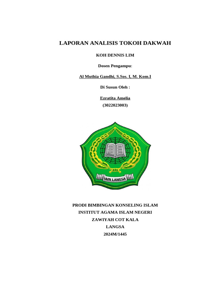 Analisis Tokoh Dakwah Koh Dennis Lim (Ezratita) | PDF