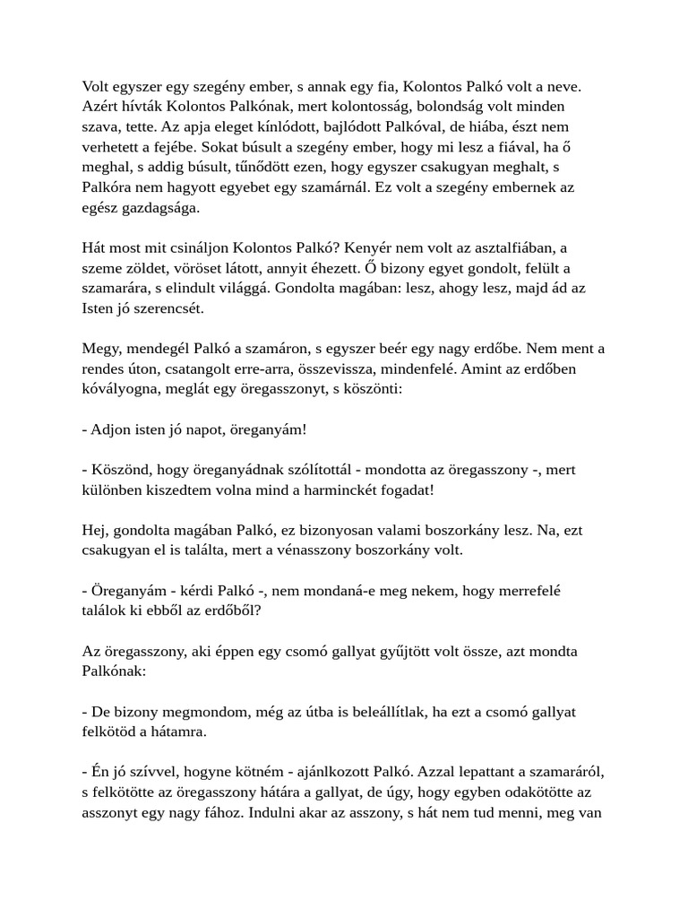 Kolontos Palkó | PDF