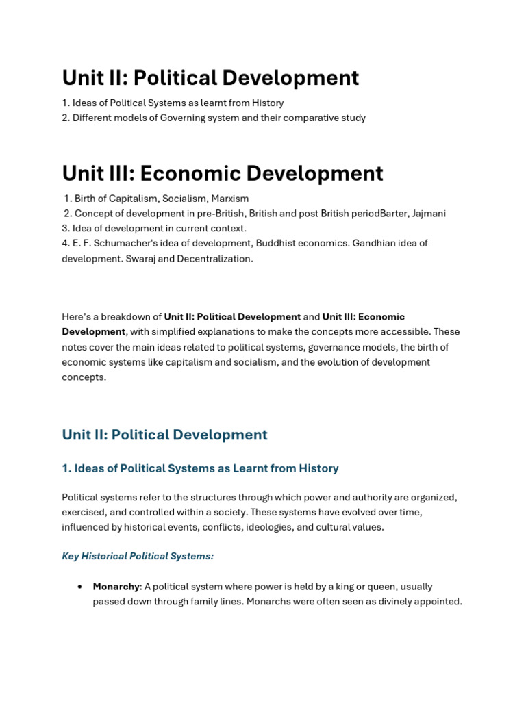 Political and Economic Development Insights | PDF | Democracy ...