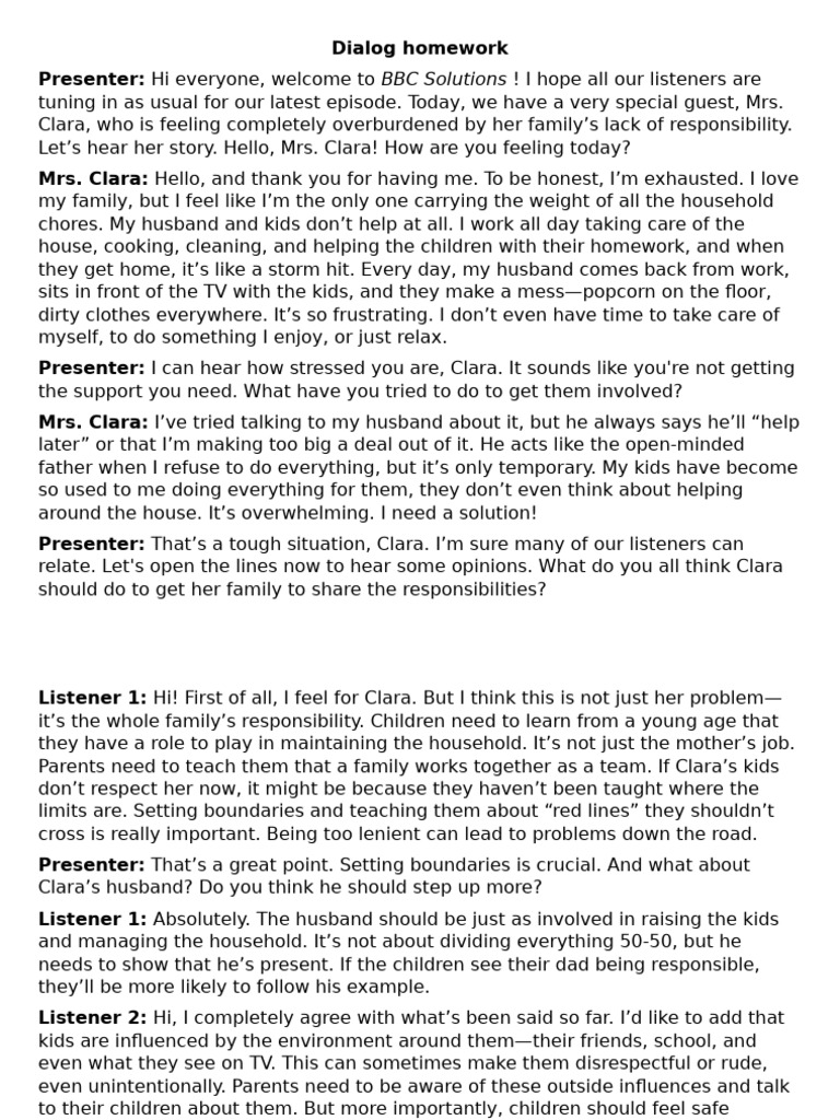 Dialog homework | PDF