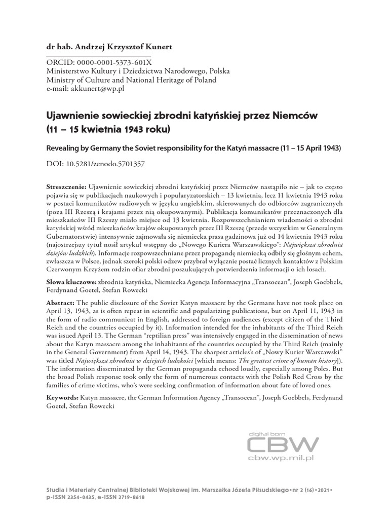 Ujawnienie Sowieckiej Zbrodni Katyń | PDF