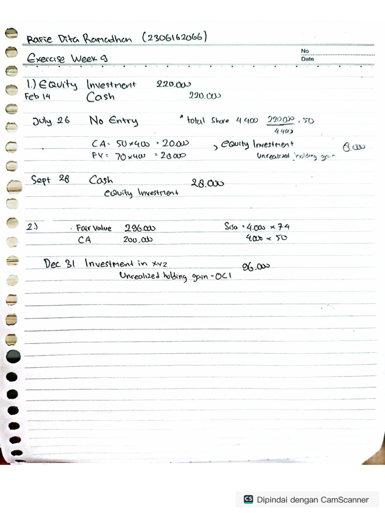 exercise -Accounting | PDF