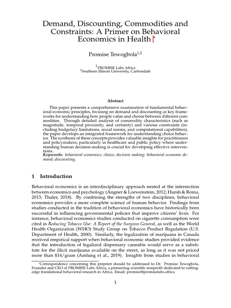 Demand, Discounting, Commodities and Constraints | PDF | Elasticity ...