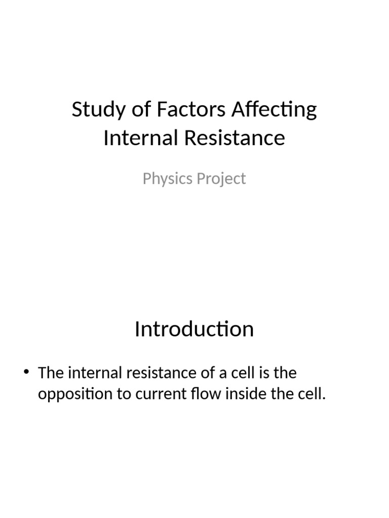 Internal Resistance Factors Extended | PDF