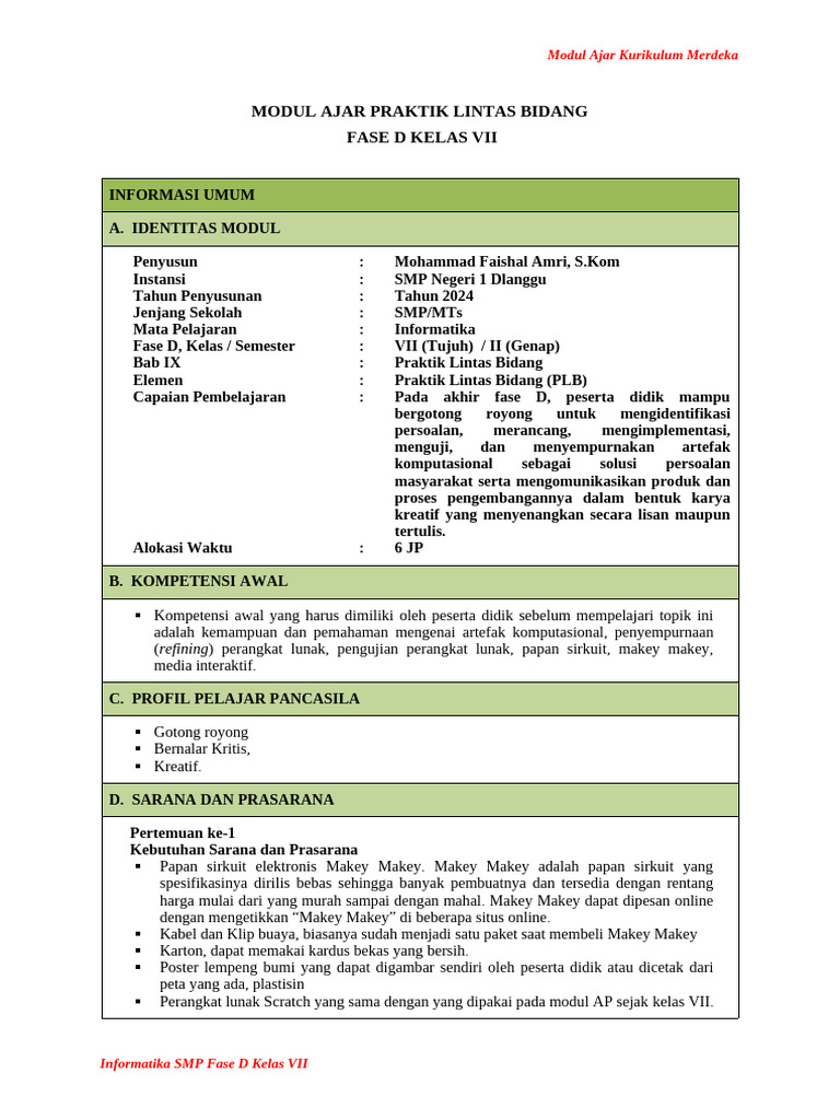 Modul Ajar PLB | PDF