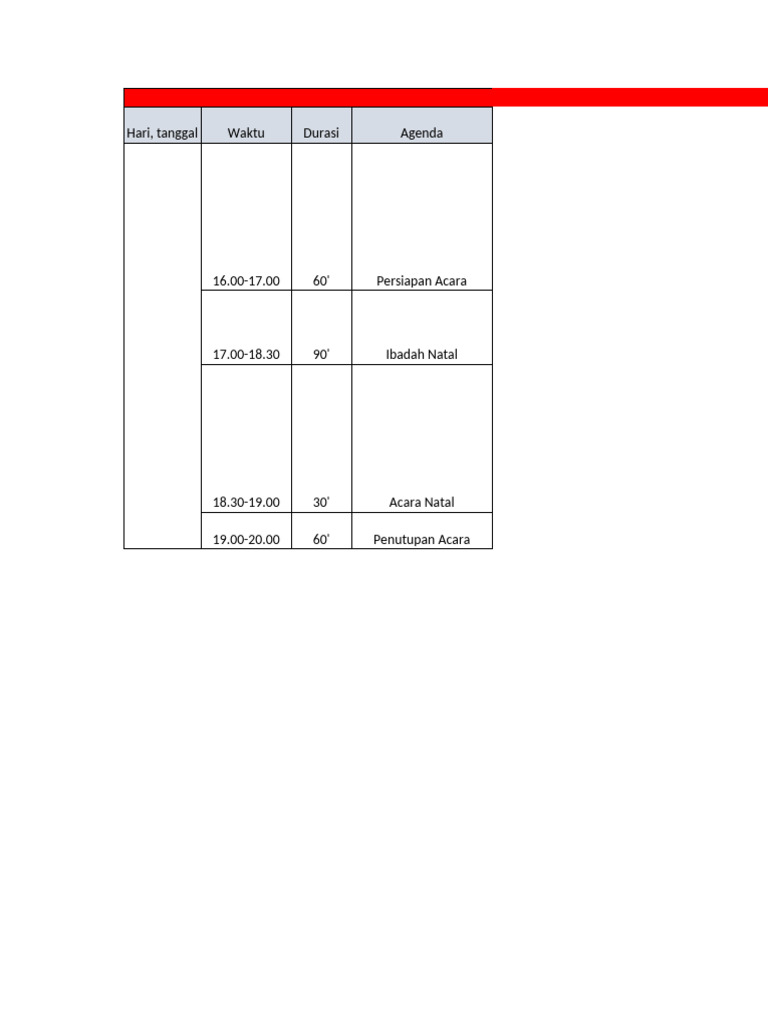 Rundown Acara Natal Himapa 2024. | PDF