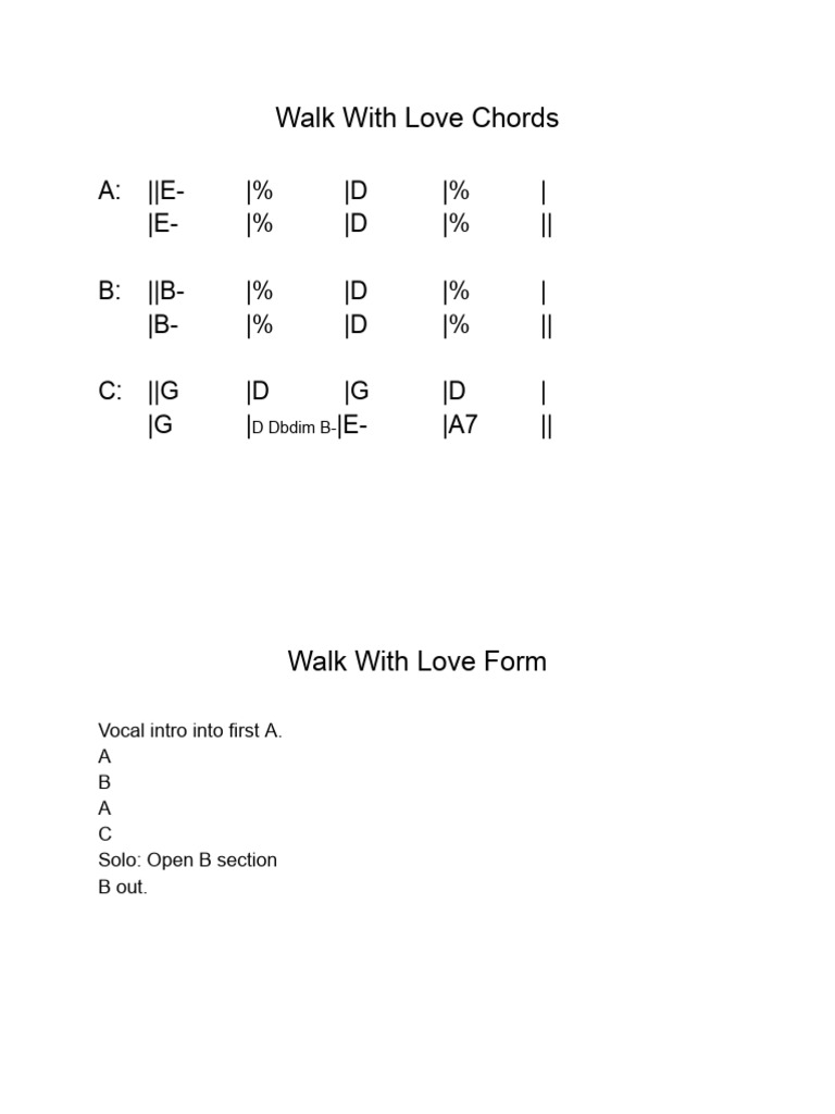 Walk With Love Chart | PDF