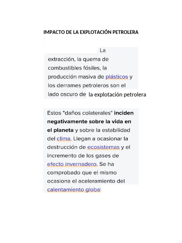 Impacto de La Explotacion Petrolera | PDF