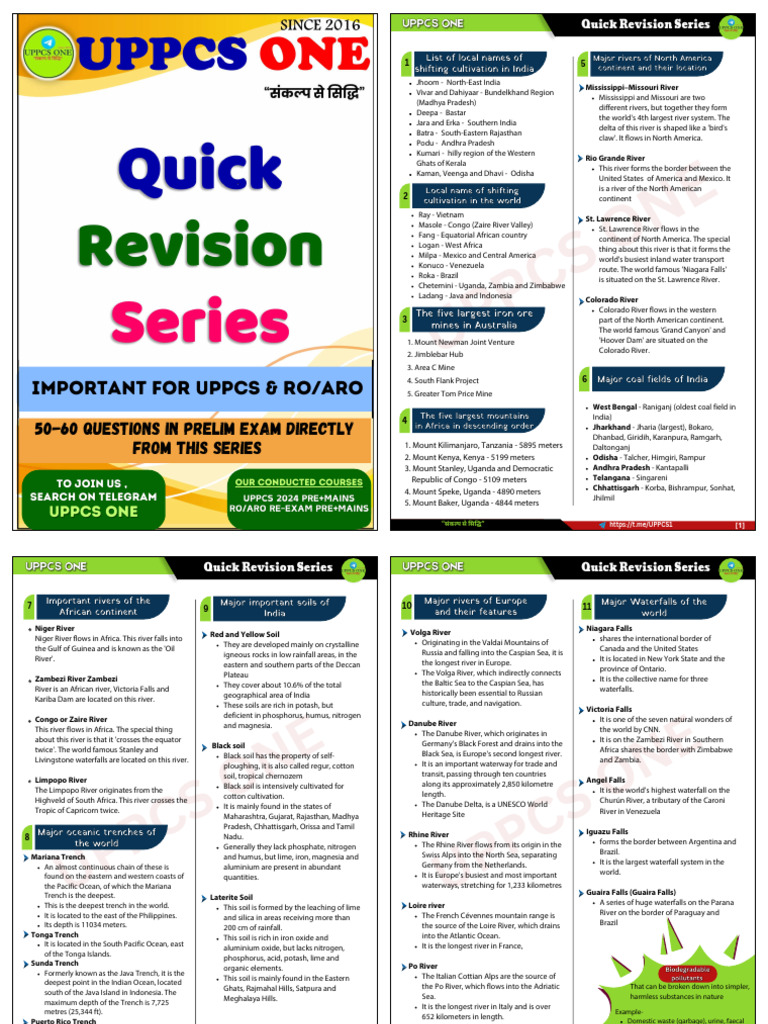 Quick Revision Series (English) - Converted | PDF | River | Soil