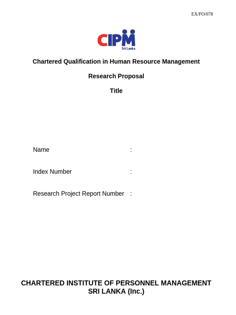 Research Proposal Cover Page | PDF