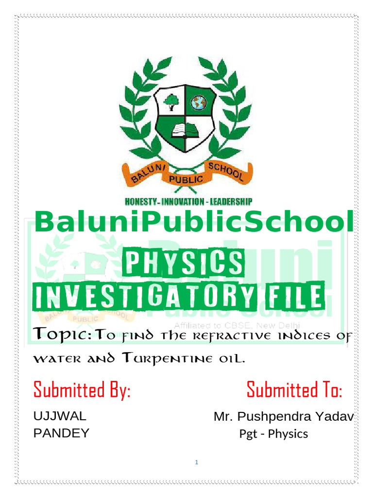 Ujjwal Investegatory File | PDF | Optics | Electromagnetic Radiation