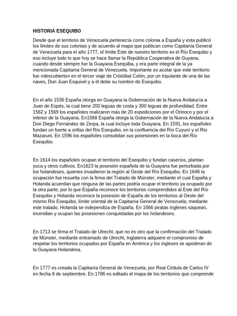 Historia del Esequibo y su Pertenencia | PDF