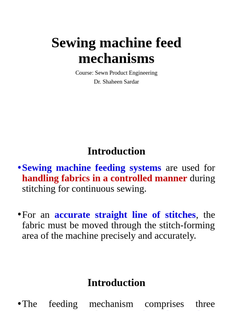 Overview of Sewing Machine Feed Mechanisms | PDF | Sewing Machine ...