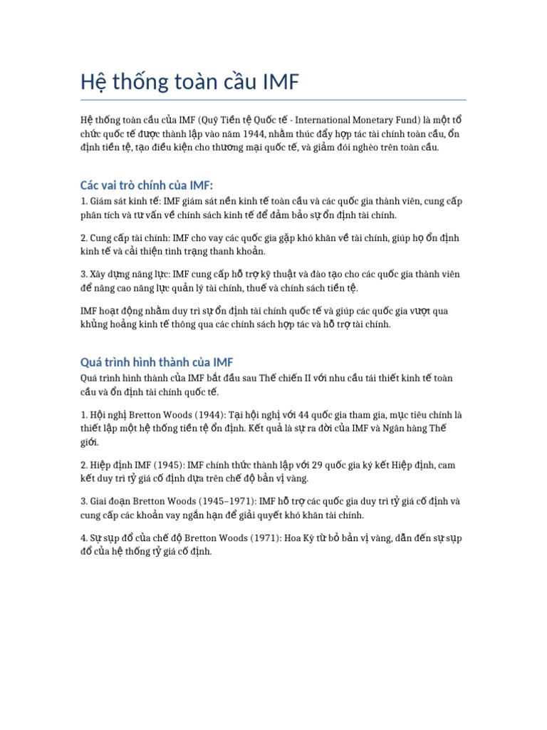 He Thong Toan Cau IMF | PDF