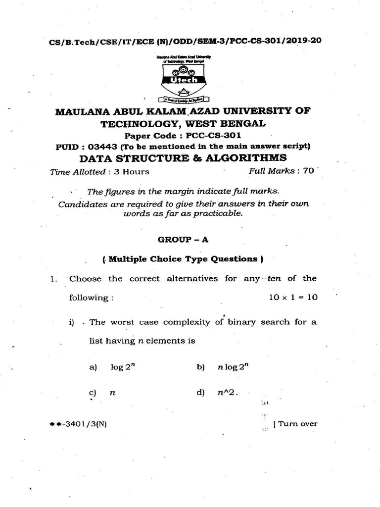 DATASTRUCTUREALGORITHMS-2019NEW 3rdsem | PDF | Computer Programming | Applied Mathematics