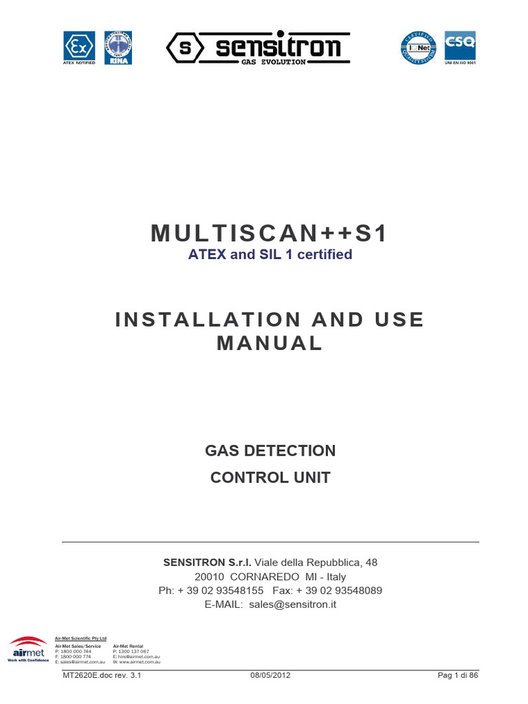 187-kil_Sensitron MULTISCAN++S1 Manual | PDF