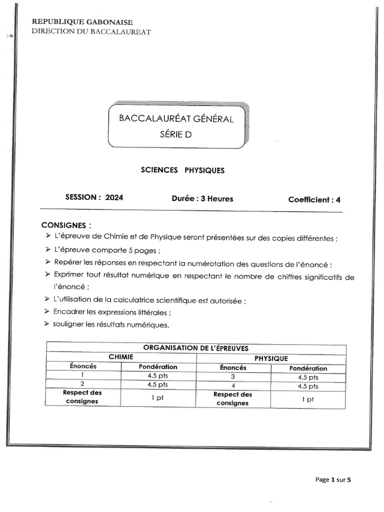 BAC2024 SVT PHYS - serieDC | PDF