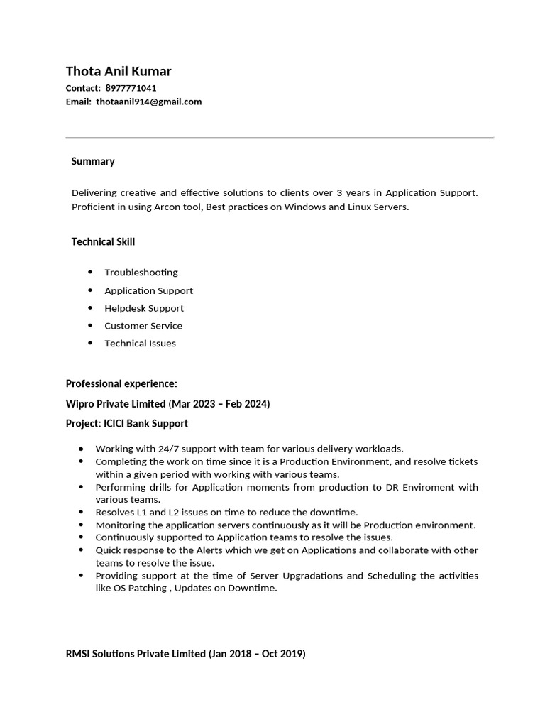 Anil Resume | PDF