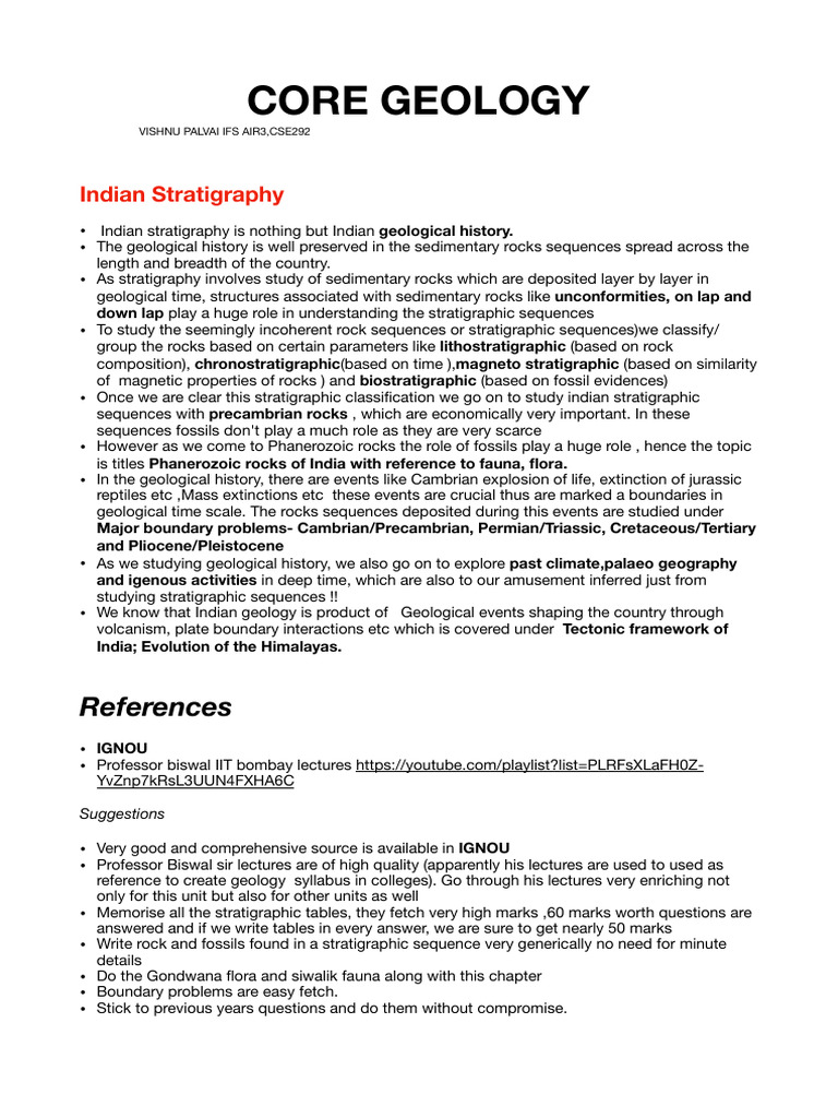 Indian Stratigraphy | PDF | Stratigraphy | Geology Indian Stratigraphy | PDF | Stratigraphy | Geology