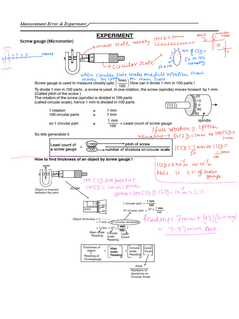 Screw gauge | PDF | Significant Figures