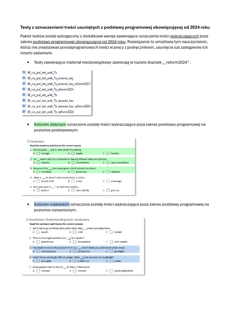 Reform 2024 Assessment Overview | PDF