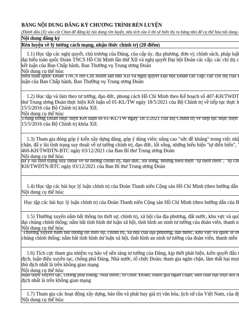 Mau Chuong Trinh Ren Luyen | PDF