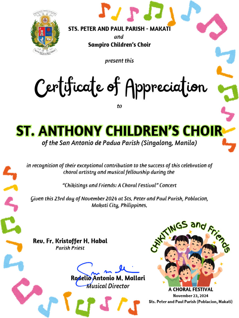 Chikitings and Friends Certificates | PDF