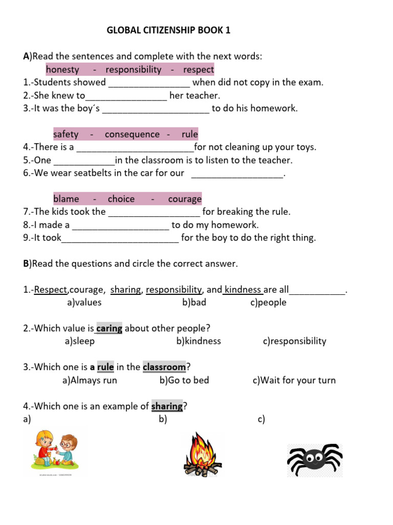 Global Citizenship Workbook Year 1 | PDF