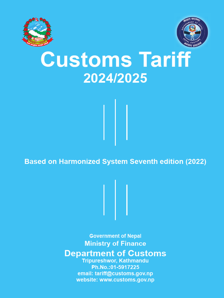 Customs Tariff 2081 book final for with cover | PDF