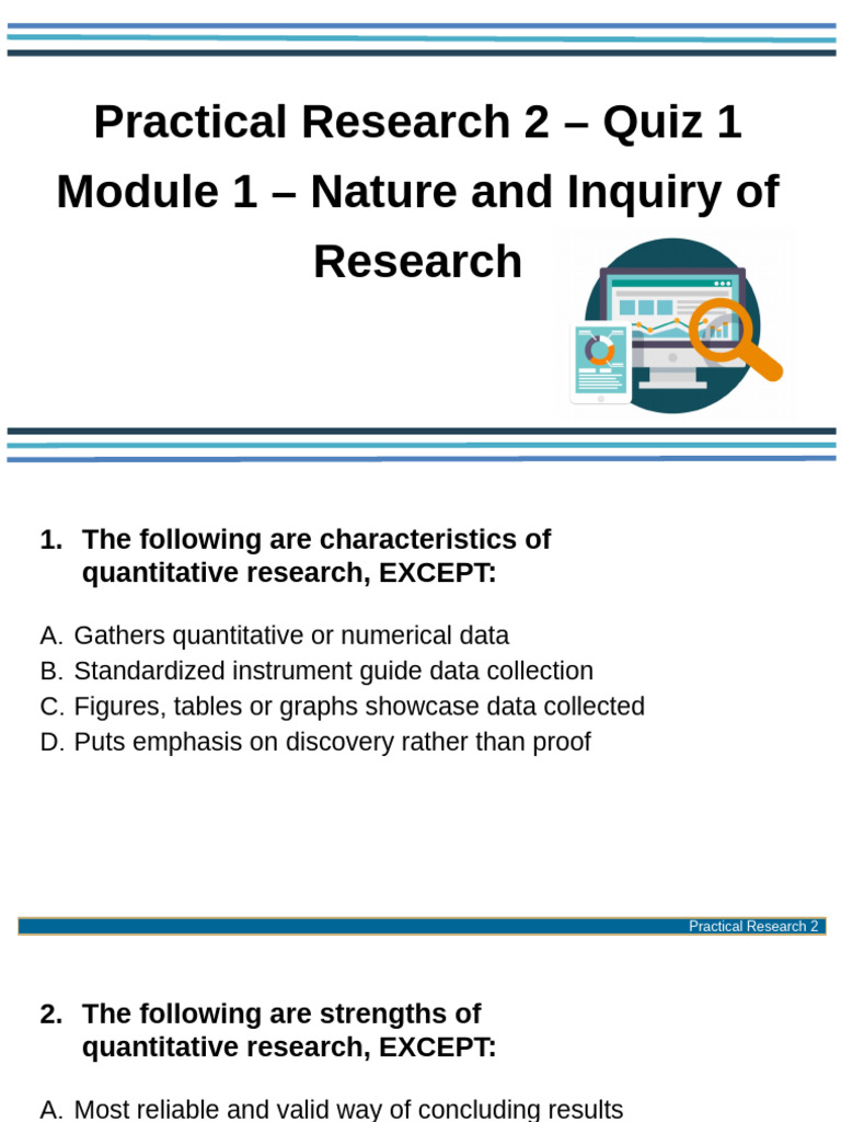 PR2 Module 1 - Quiz | PDF | Quantitative Research | Methodology