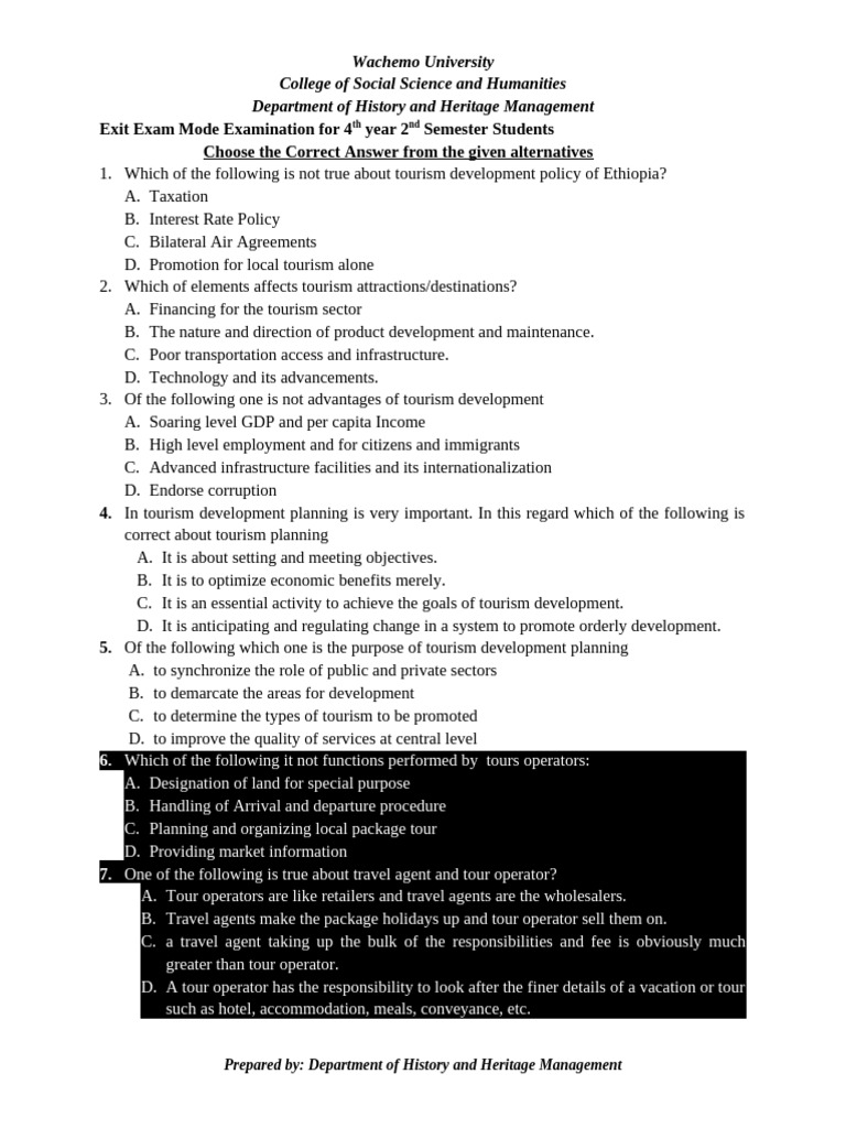 History Exit E Model II 023041 | PDF | Ethiopia | Tourism