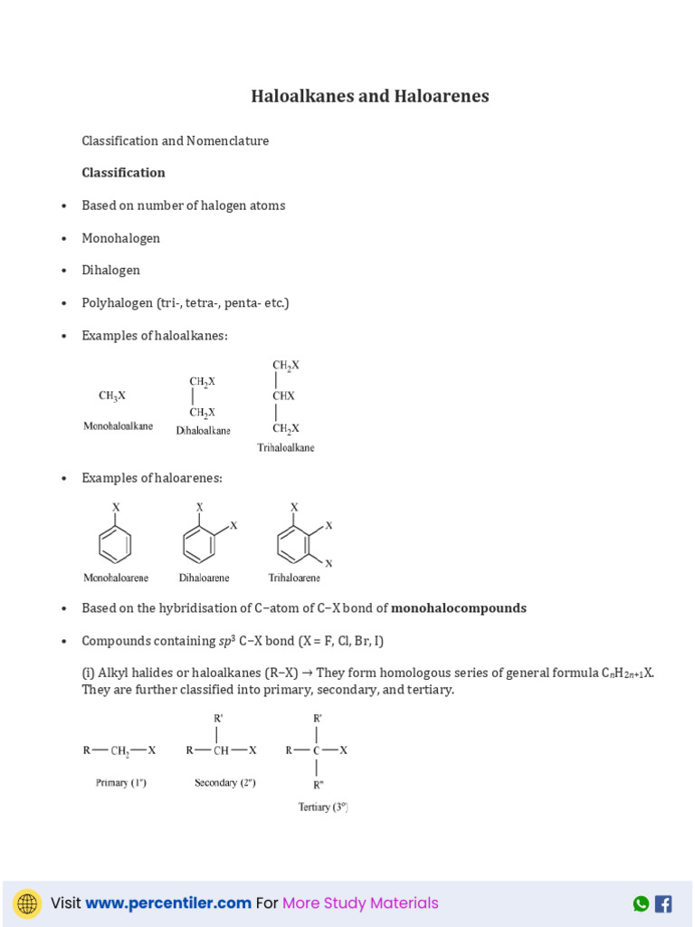 Haloalkanes and Haloarenes | PDF | Organic Chemistry | Chemistry