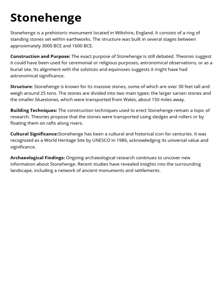 Stonehenge PDF | PDF