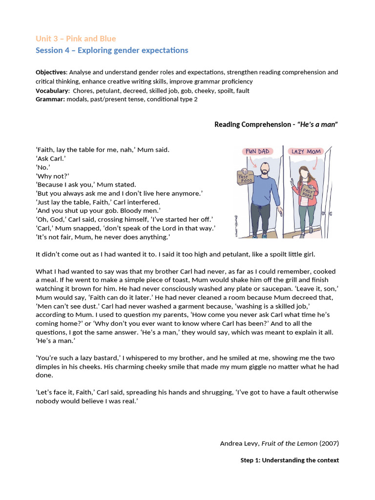 Unit 3 - Pink and Blue - Session 4 - CE - Worksheet | PDF