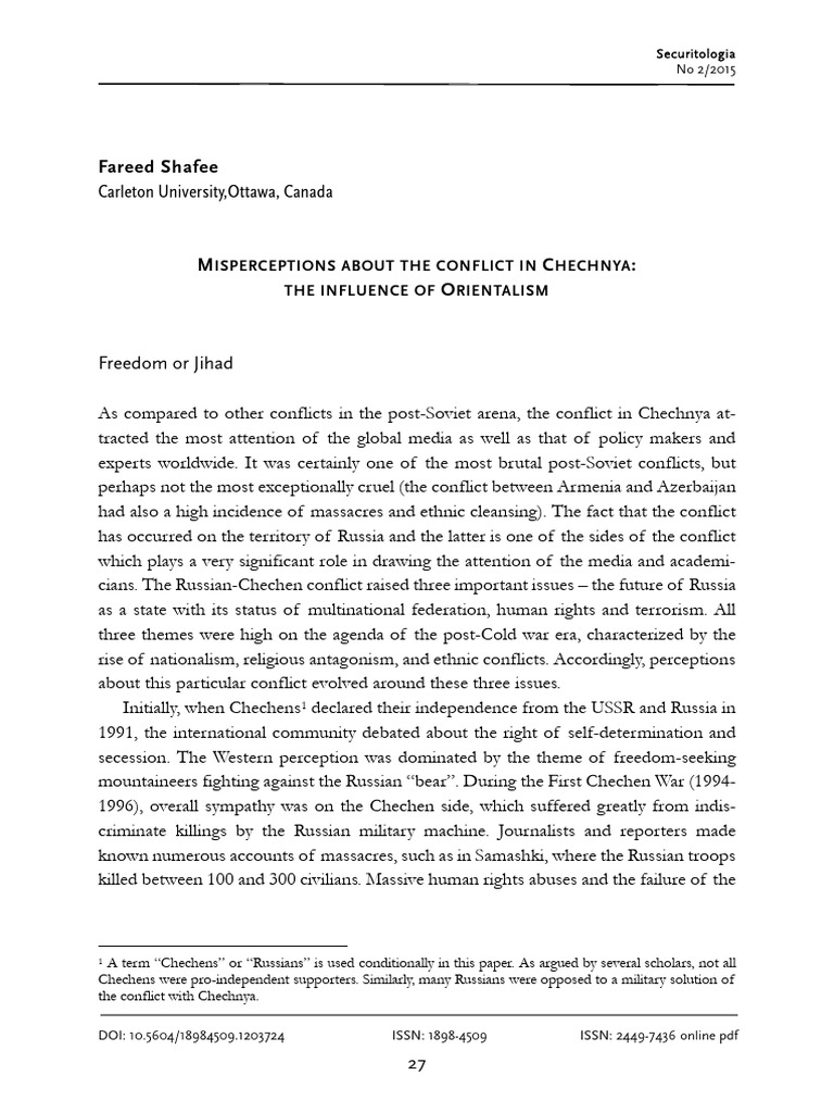 Misperceptions_about_the_conflict_i | PDF | Chechnya | Russia