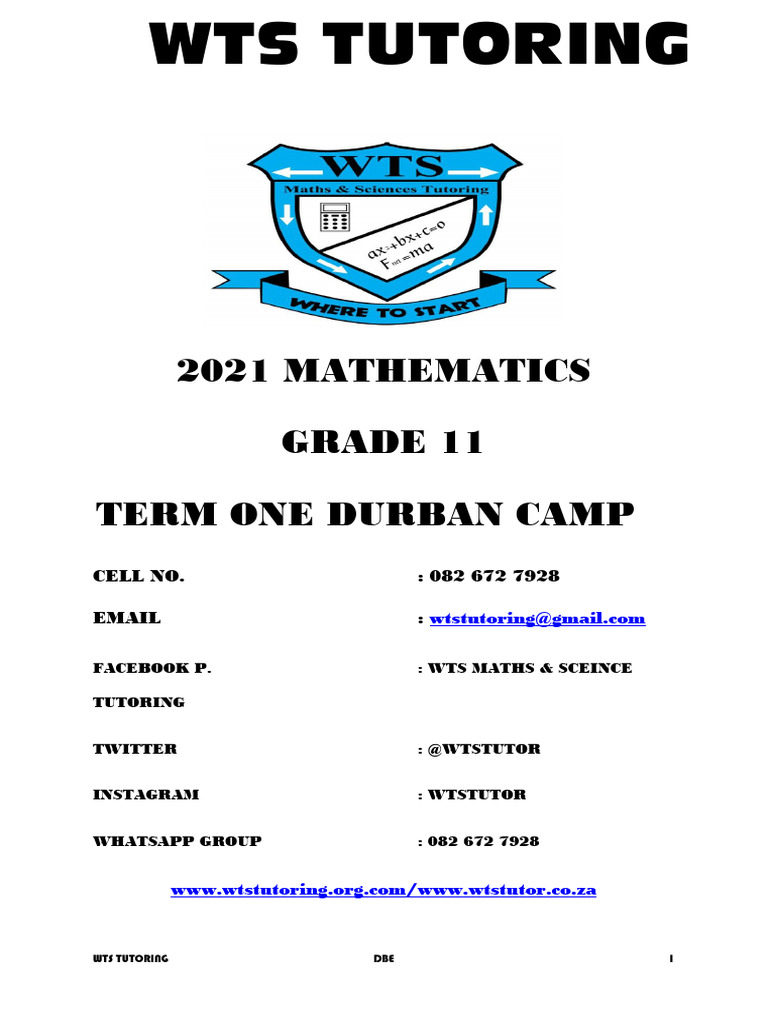 Grade 11 Math Tutoring Guide | PDF | Mathematics | Geometry