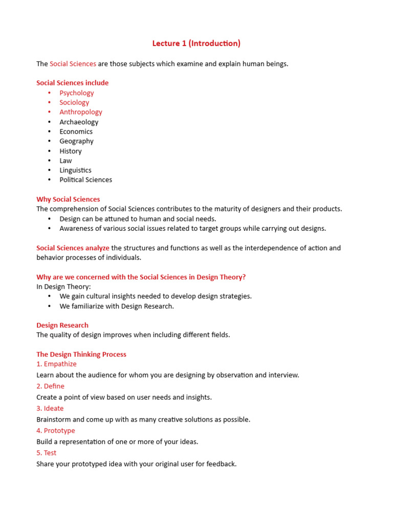 Social Sciences Lec 1 Summary | PDF | Social Sciences | Science