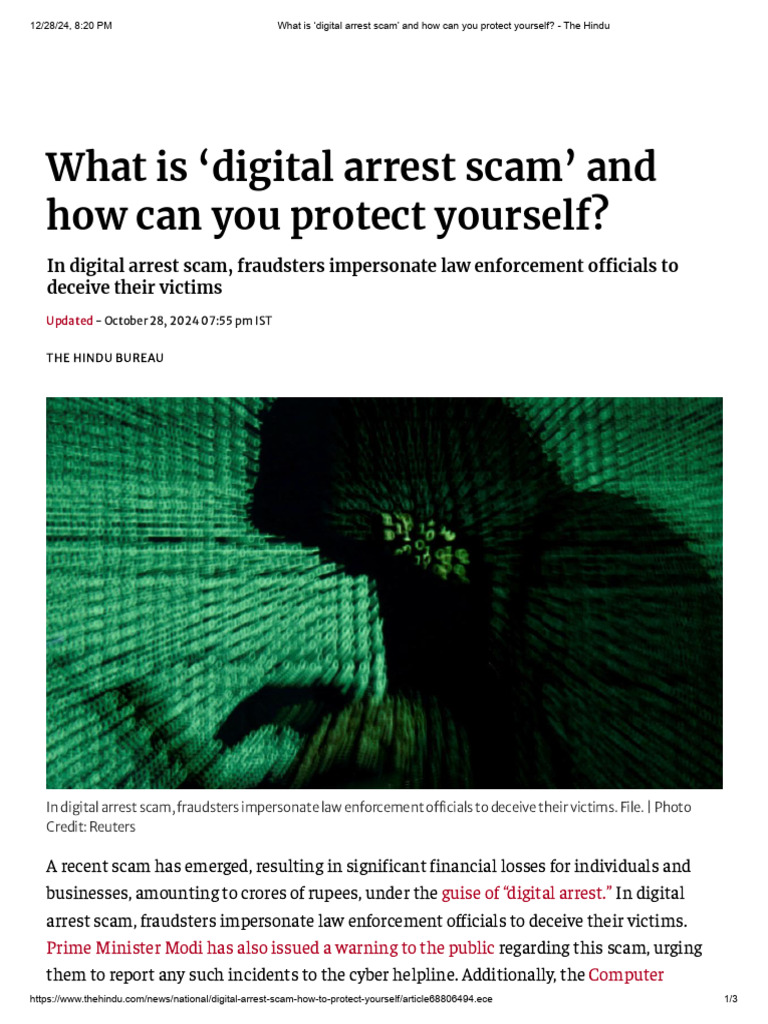 Digital Arrest Scam: Protect Yourself | PDF | Internet Fraud | Fraud