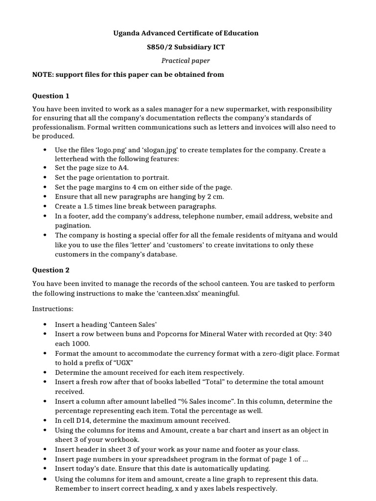 Senior Six Paper 2 New Vision v14 | PDF | Computing